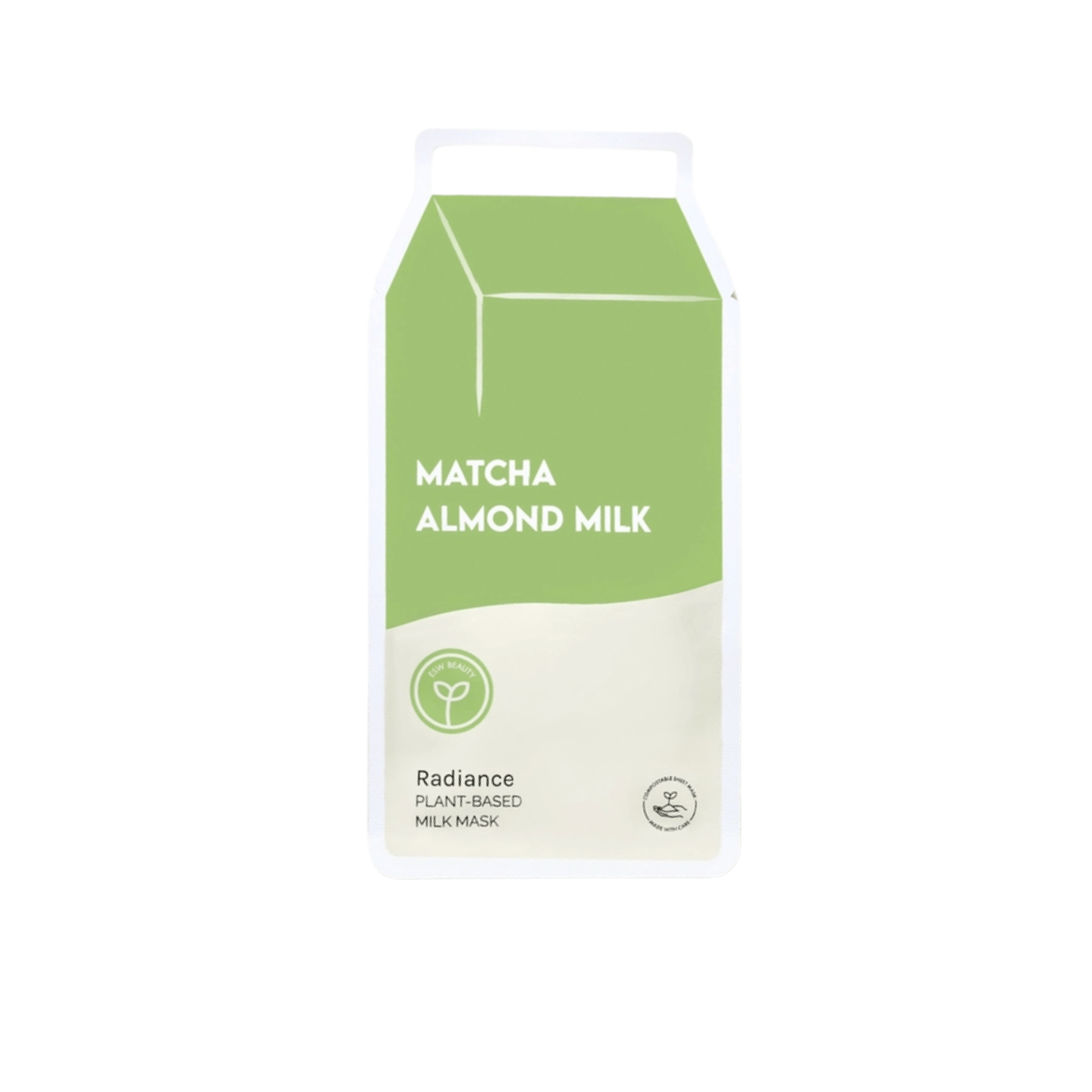 ESW Beauty Matcha Almond Milk Radiance Plant-Based Sheet Mask (1 count ...