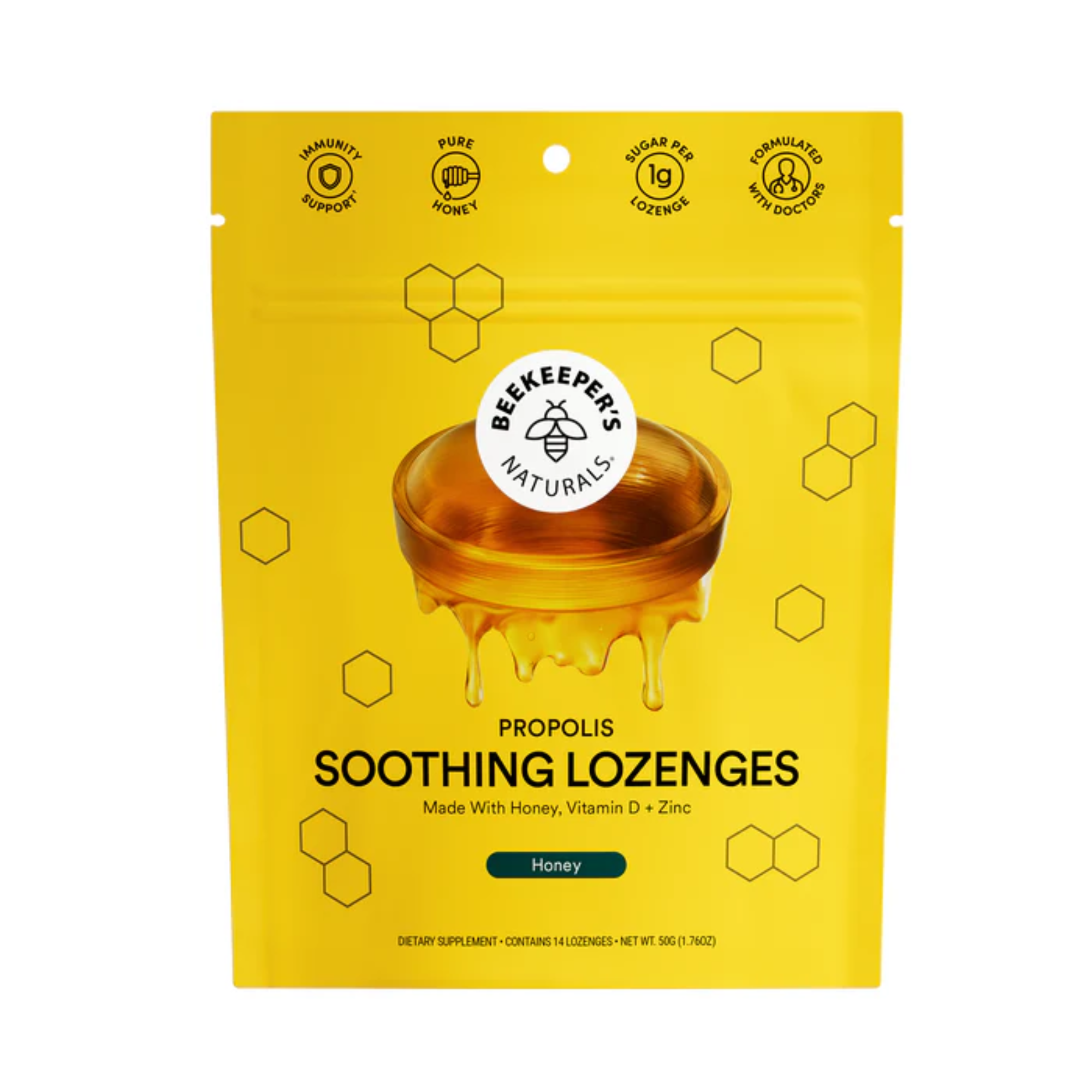 Beekeeper's Naturals Honey Propolis Soothing Lozenges (14 count) #1008 ...