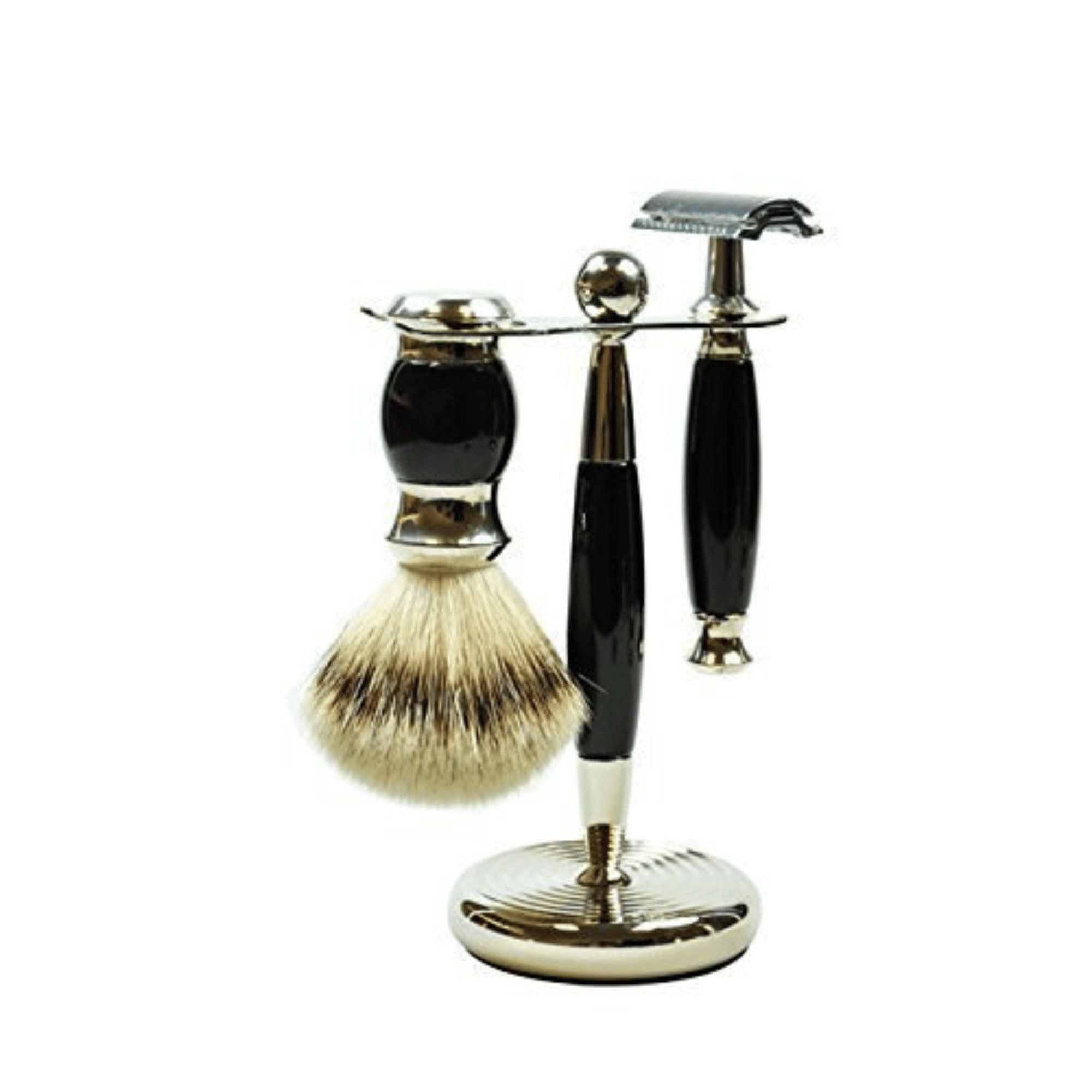 Gold-Dachs Black/Silver DE Razor Shaving Set #10072531 – Smallflower