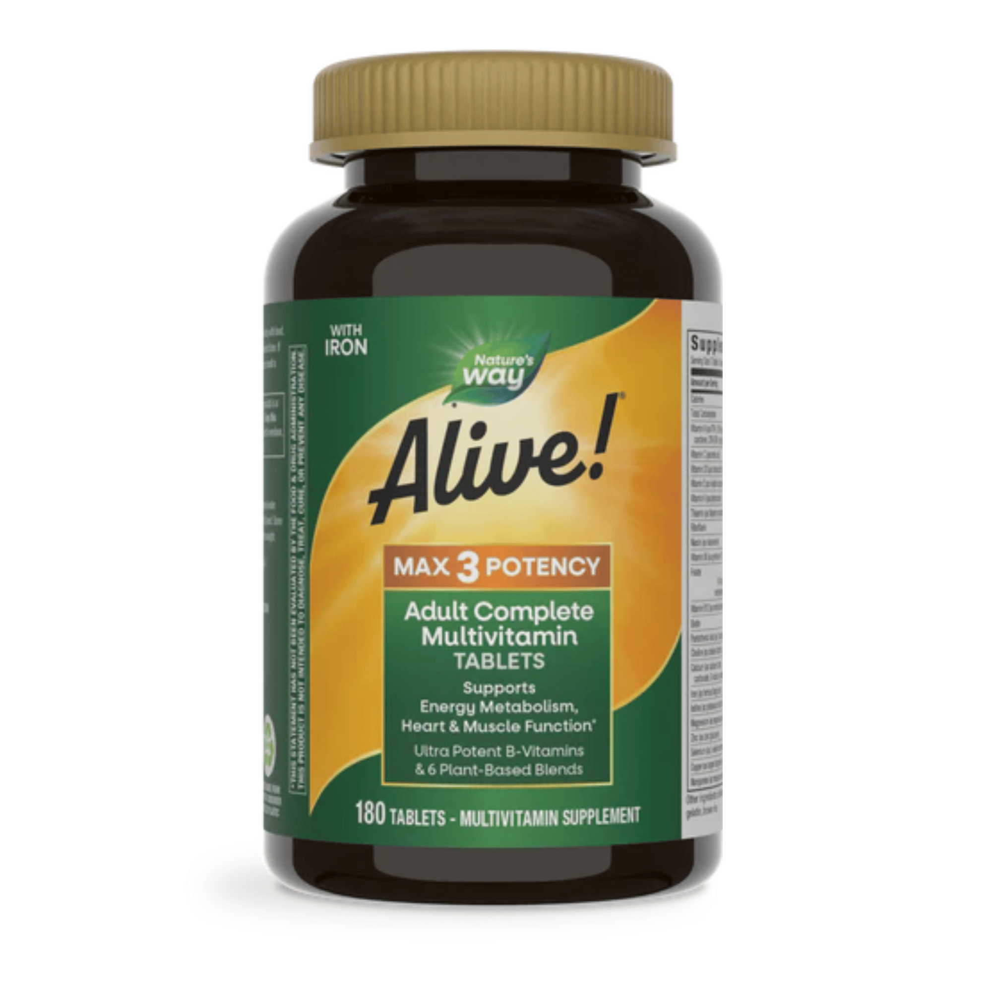 Nature's Way Alive! Max3 Potency Adult Complete Multivitamin with Iron ...