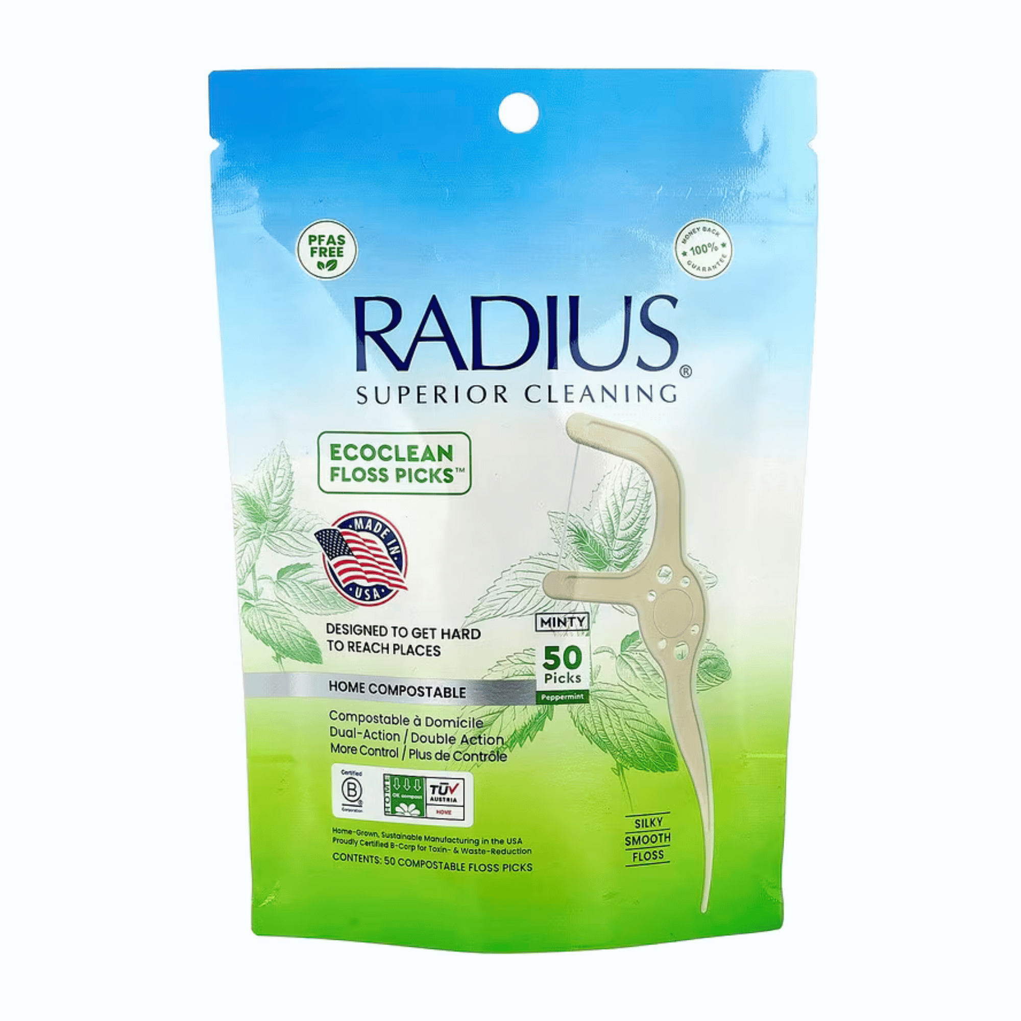 Radius Ecoclean Floss Picks (50 ct) #10090234 – Smallflower