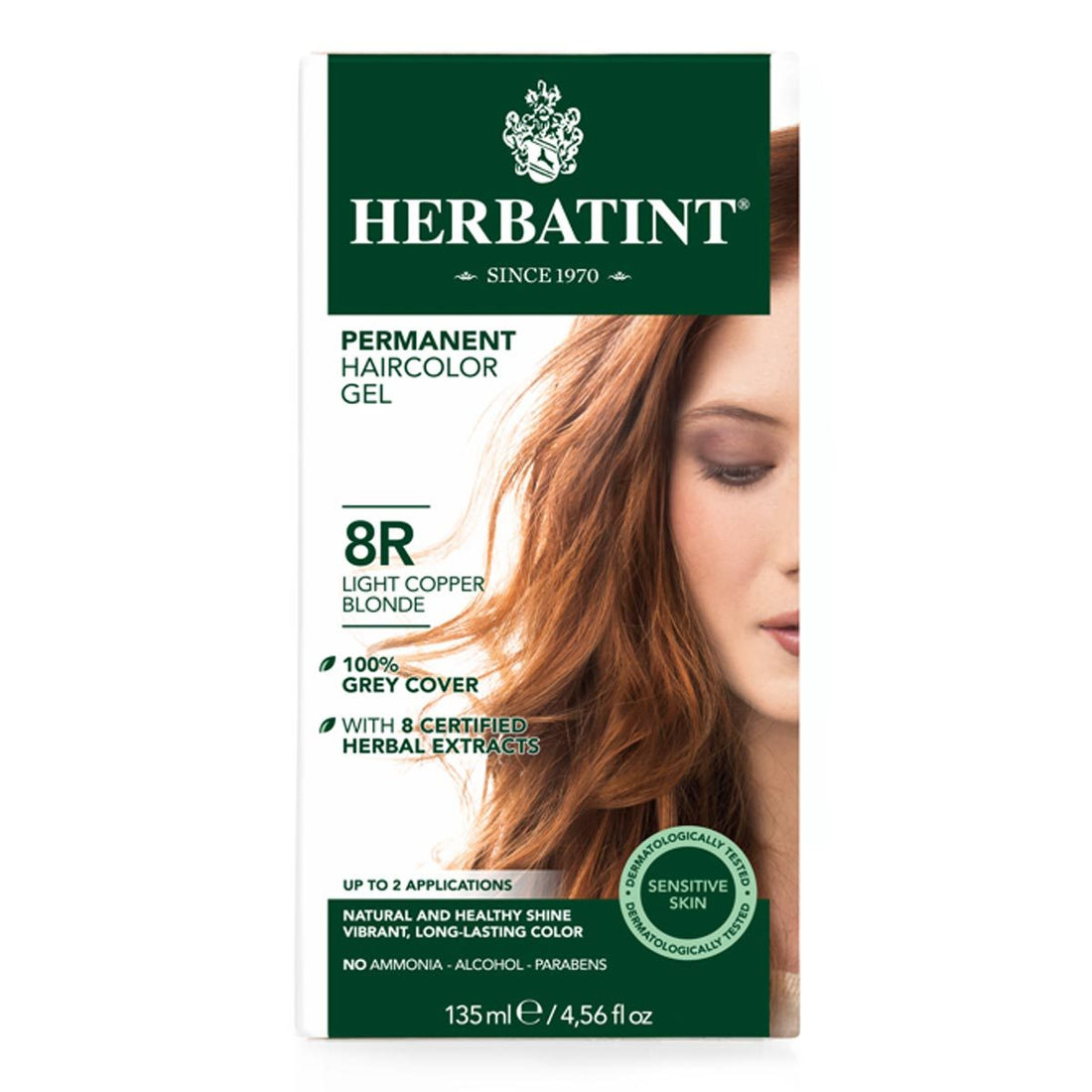 Herbatint 8R Light Copper Blonde Permanent Hair Color Gel (4.5 fl oz ...