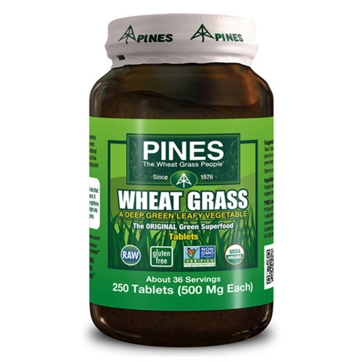 Pines Wheat Grass 500mg tabs (250 count) – Smallflower